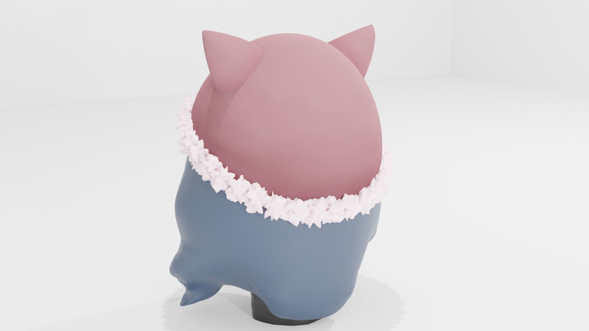 3D model Cat Hat Beanie with Kitty Ears Furry VRCHAT Asset Low Poly VR ...