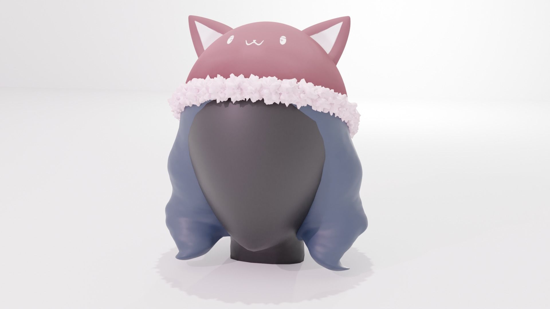 3D model Cat Hat Beanie with Kitty Ears Furry VRCHAT Asset Low Poly VR ...
