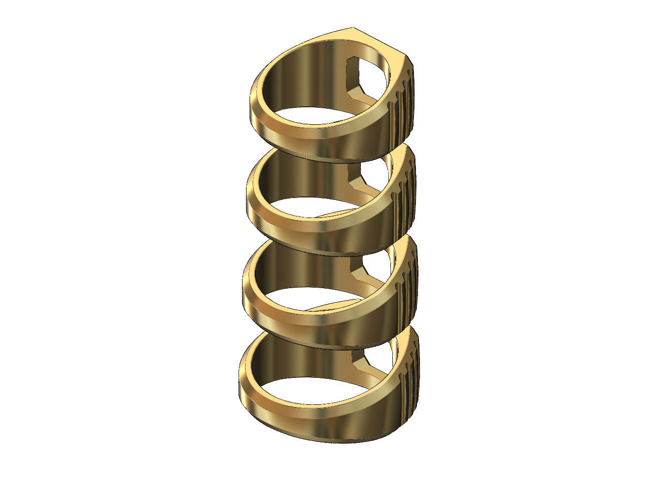 Open top undulated square signet US sizes 6to9 3D model 3D printable ...