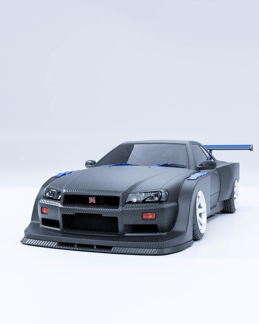 Full carbon widebody r34 free 3D model | CGTrader