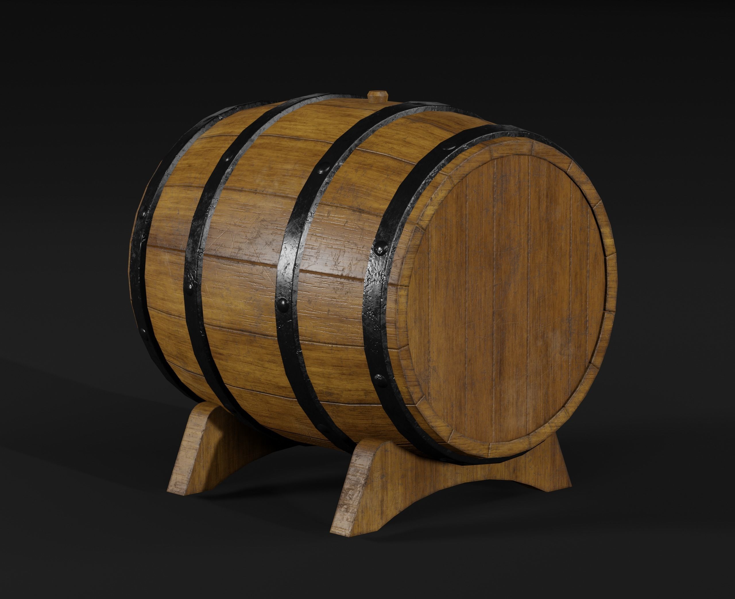 3D model Low Poly Medieval Wooden Barrel Pack 3D Models VR / AR / low ...
