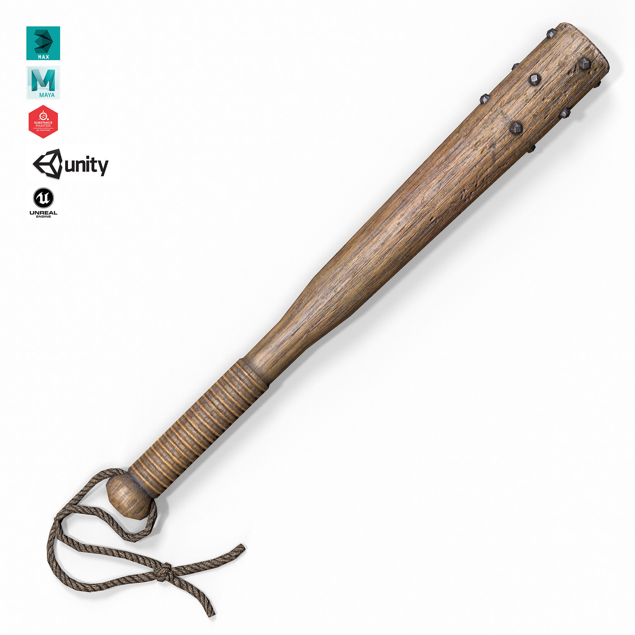 3D model Melee Trench Club Cored VR / AR / low-poly | CGTrader