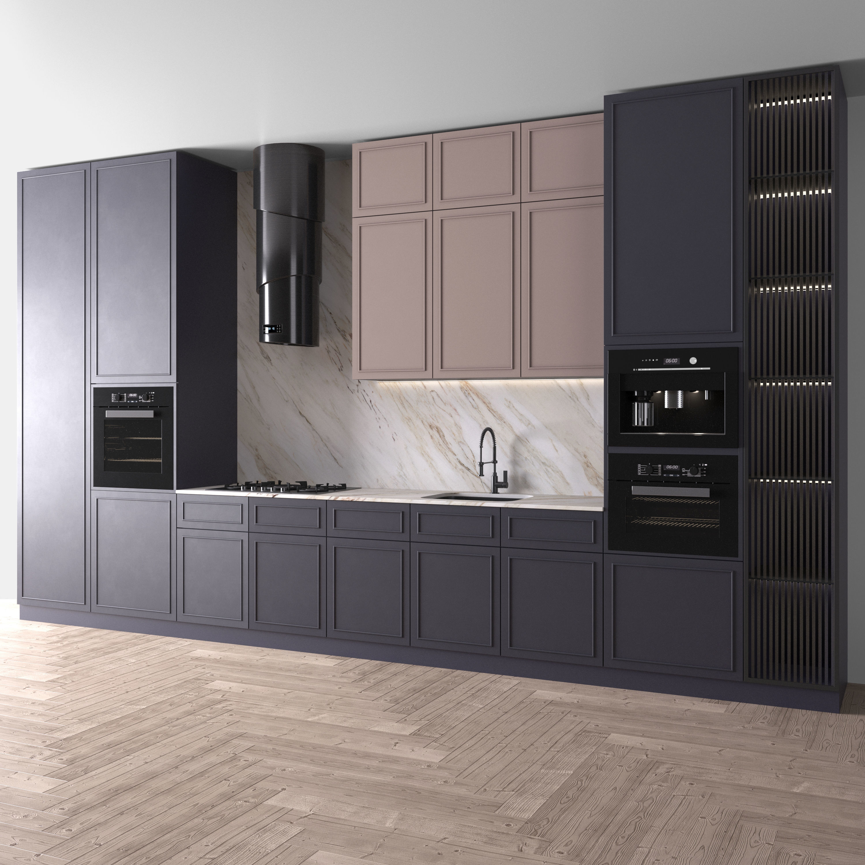 Kitchen Neoclassic 48 - 3 color 3D model | CGTrader