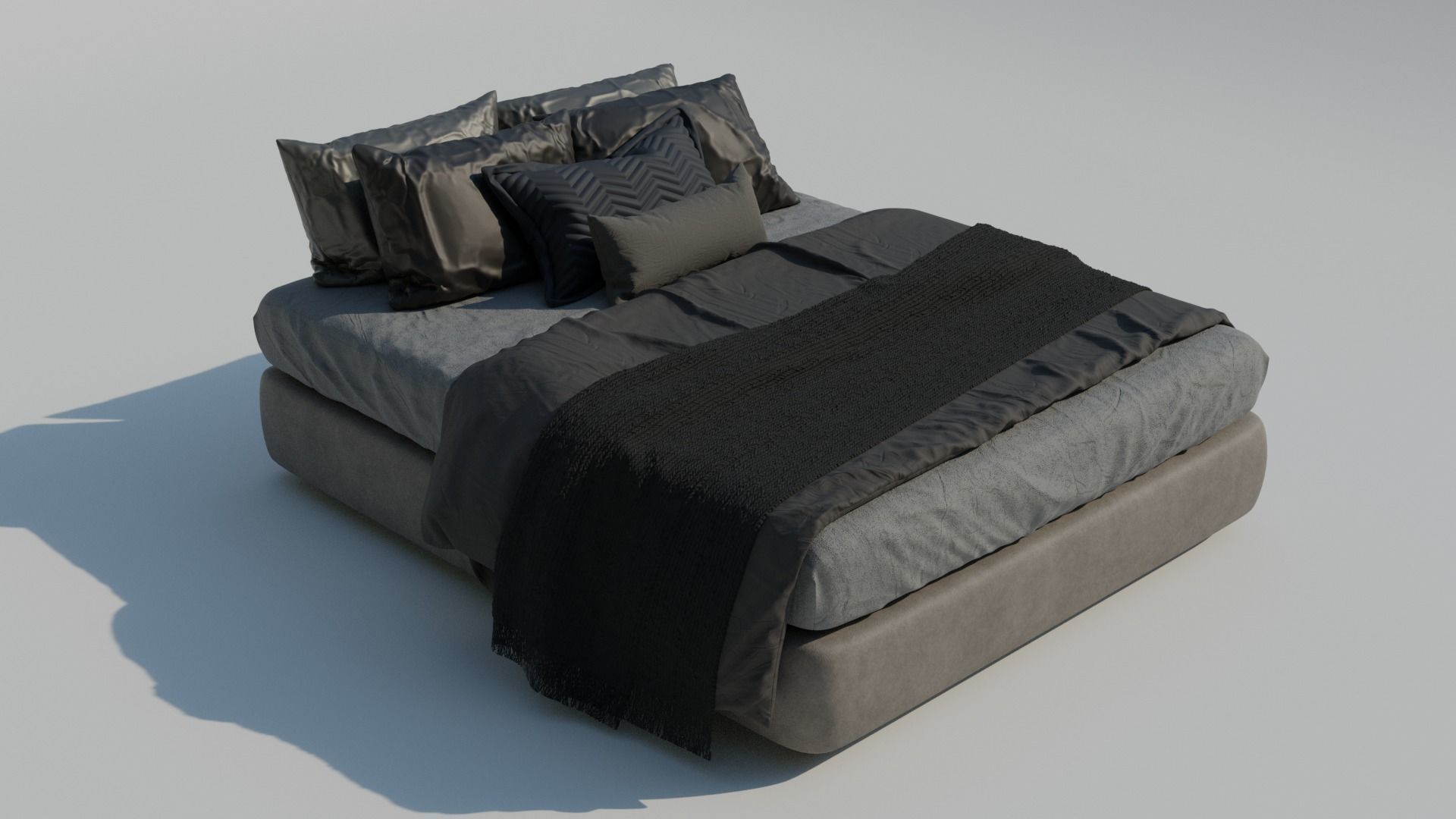 Bed 3D Model with pillows and blankets 3D model | CGTrader