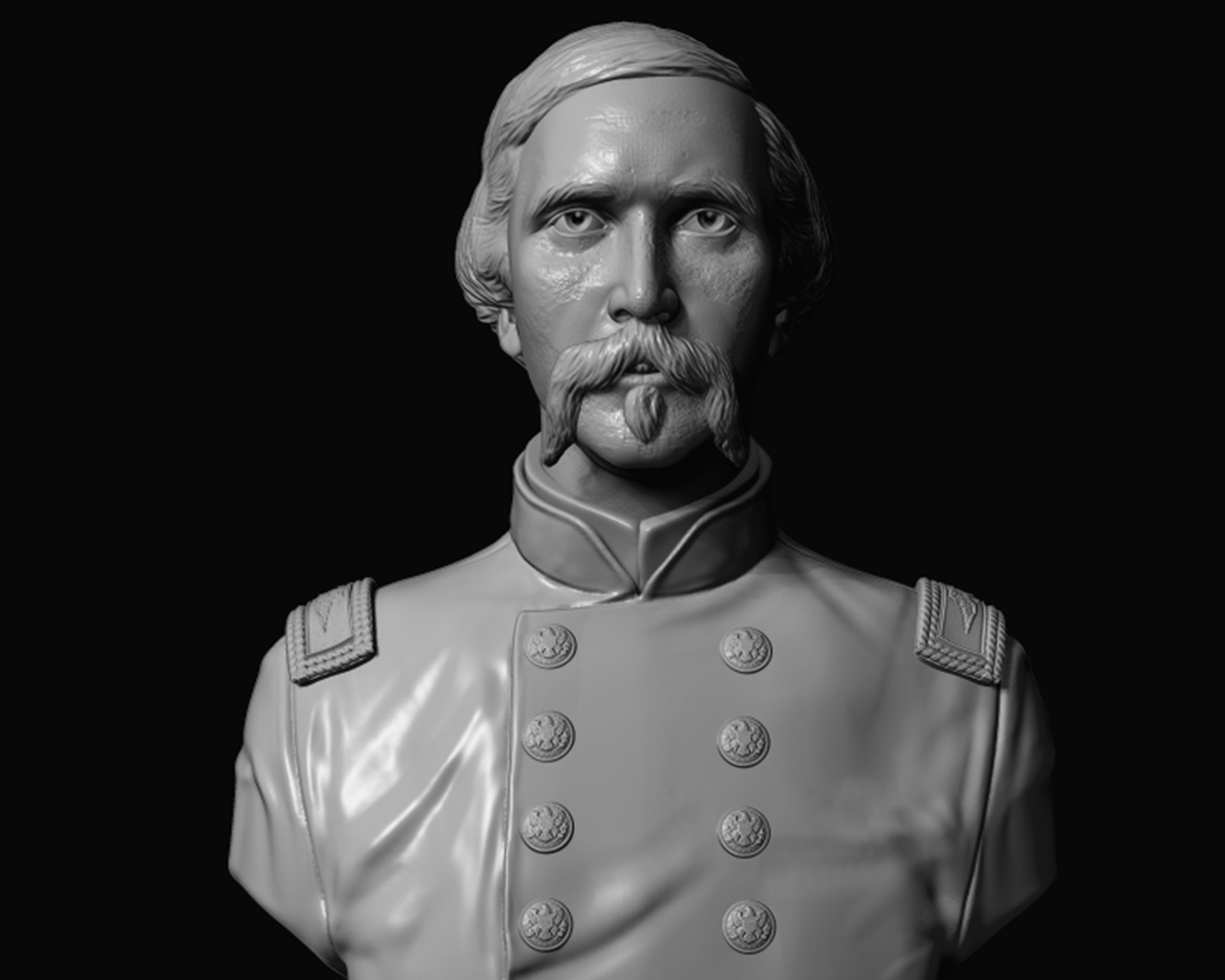 General Joshua Chamberlain bust sculpture 3D model 3D printable | CGTrader