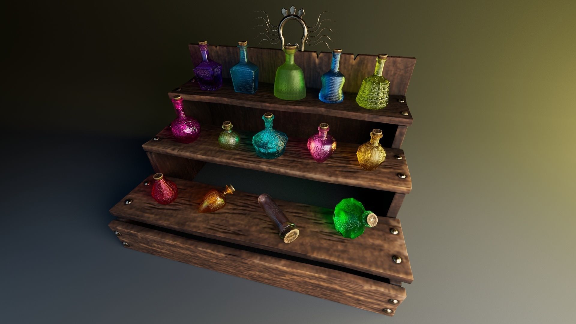 Patterned Potion Bottles 3D model | CGTrader
