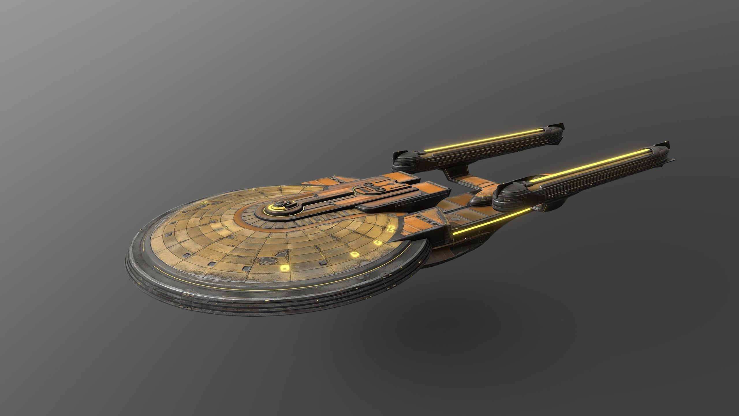27-2Saucer-Section-Asymetrical star trek ship 3D model | CGTrader