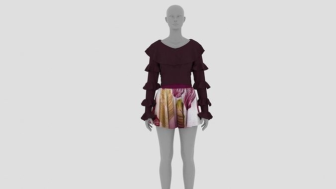 3D model Womens Dress - Female Outfit Clothes VR / AR / low-poly | CGTrader