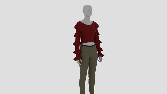 3D model Womens Dress - Female Outfit Clothes VR / AR / low-poly | CGTrader