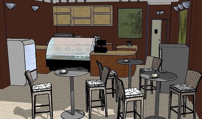 Bakery Cafe Interior 3D model | CGTrader
