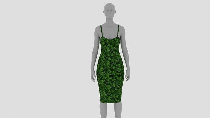 3D model Womens Dress - Female Outfit Clothes VR / AR / low-poly | CGTrader