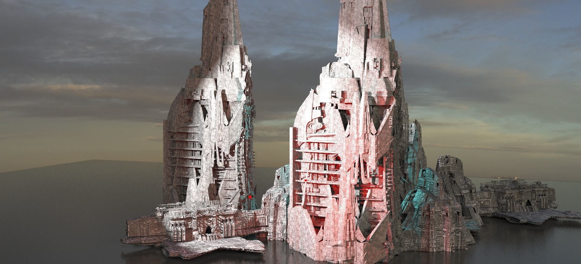 Sci Fi Research Necro Tower Kit bash 3D model | CGTrader