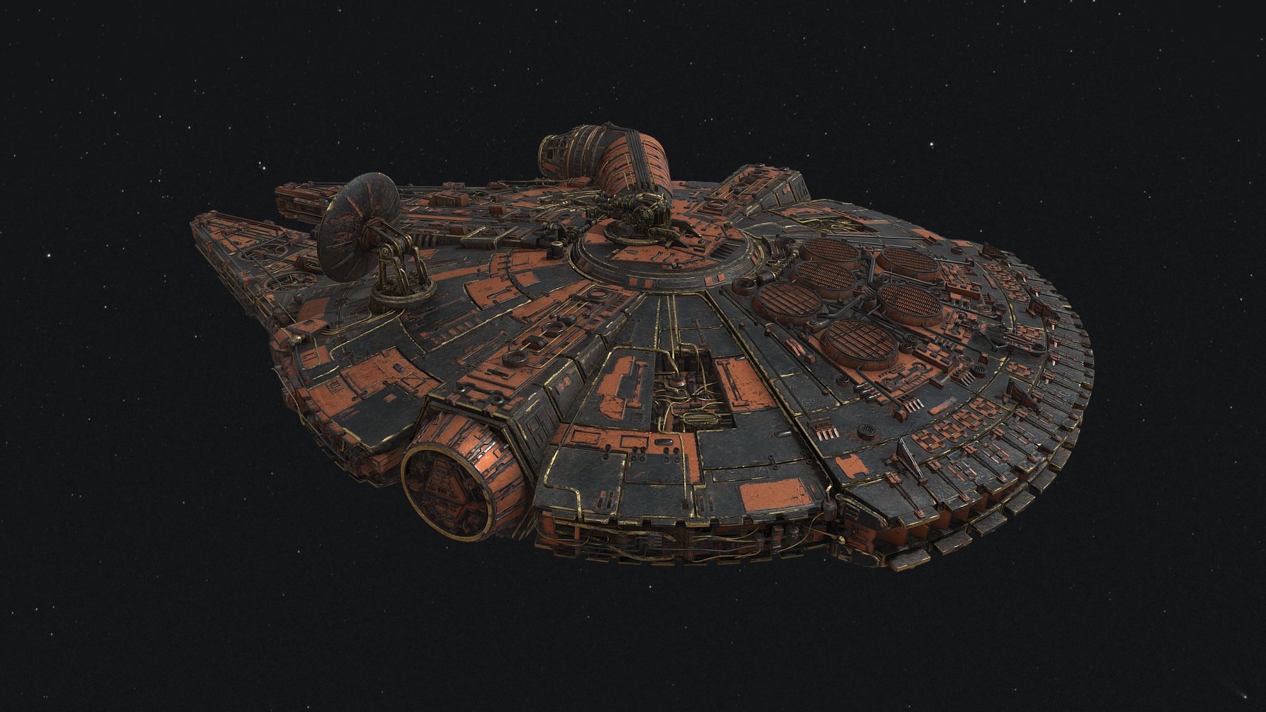 27-5Millennium Falcon Star Wars Spacecraft free 3D model | CGTrader