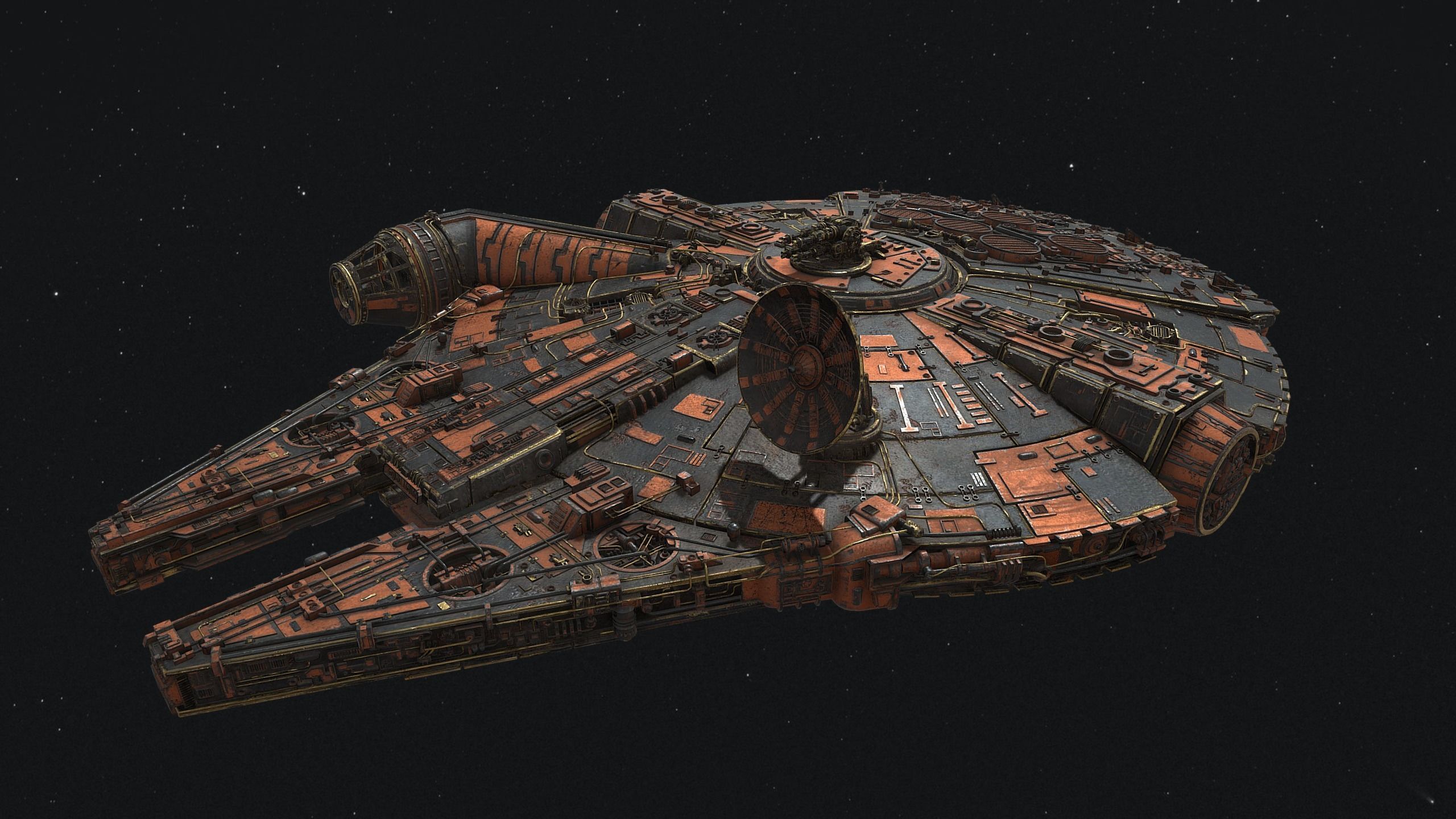 27-5Millennium Falcon Star Wars Spacecraft free 3D model | CGTrader