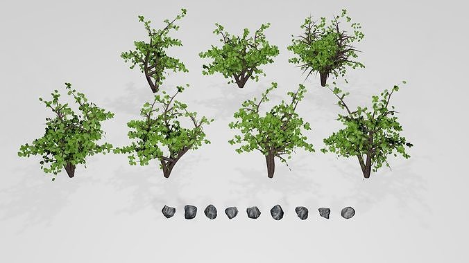 trees and rocks pack free 3D model | CGTrader