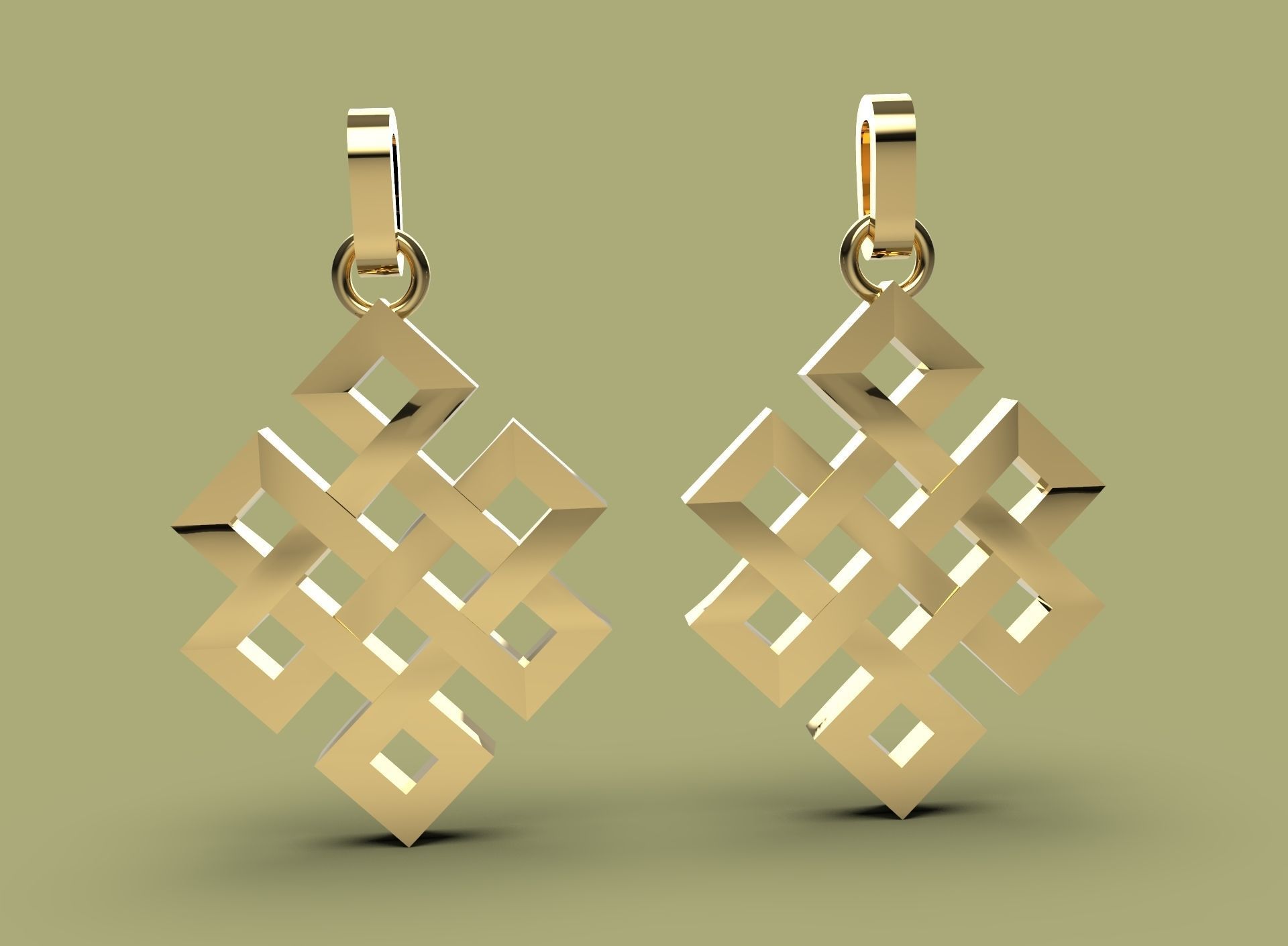 Pendent and earing 3D model 3D printable | CGTrader