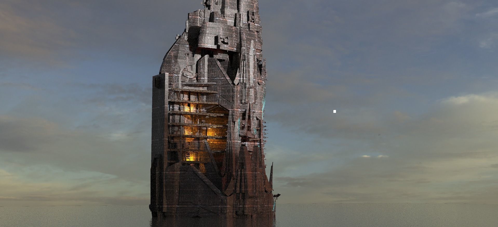 Dark Alien Observatory Tower 3D model | CGTrader