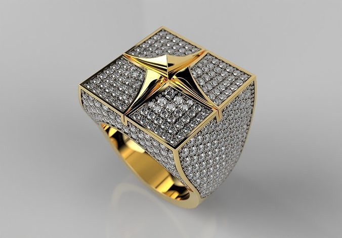 diamond ring 3D model 3D printable | CGTrader