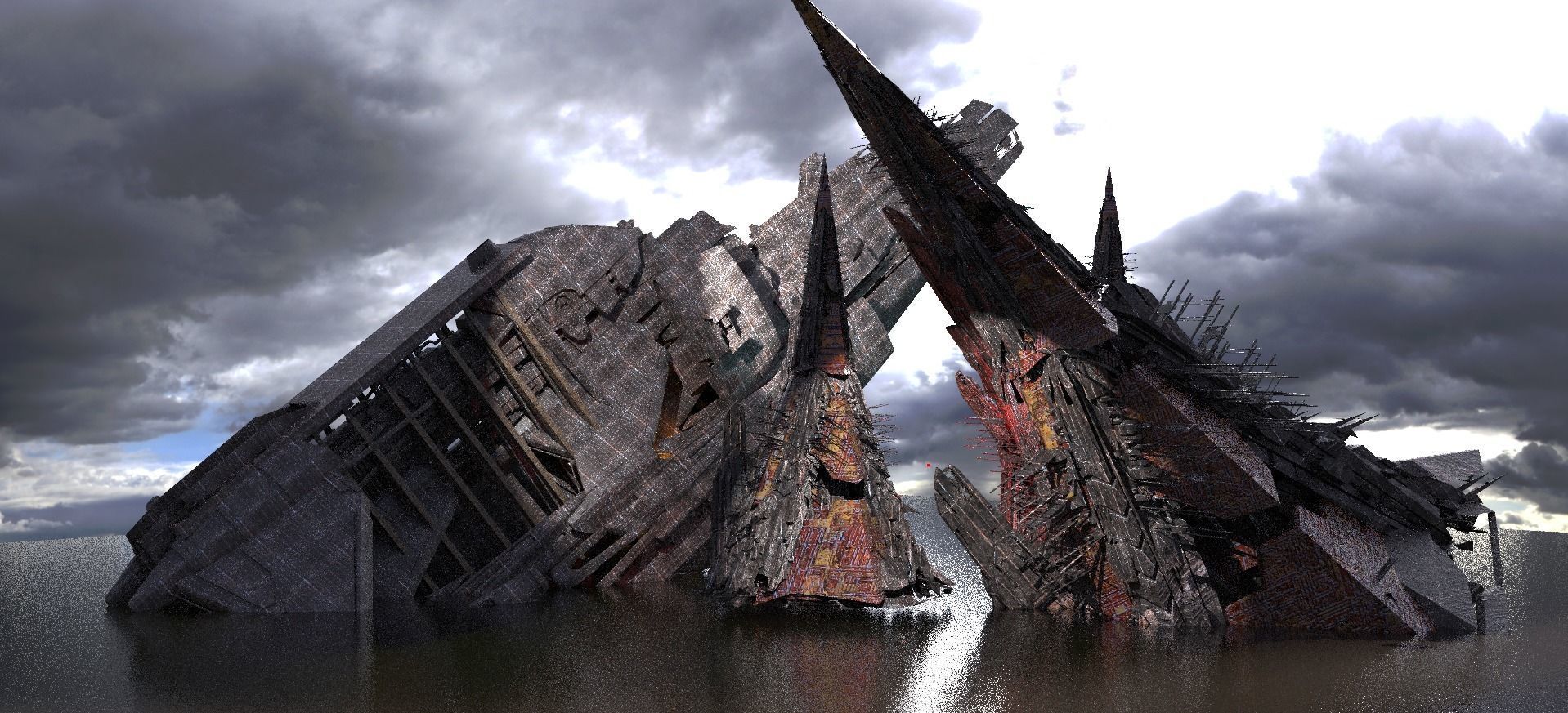 Fallen civilization Tower Monoliths 3D model | CGTrader