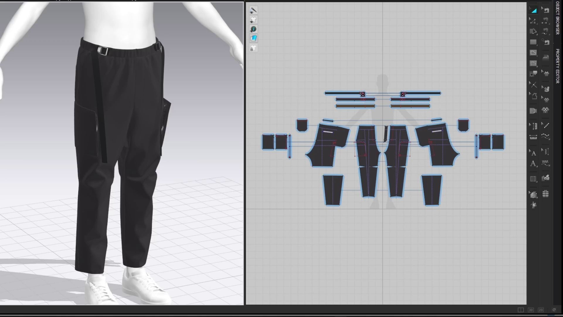 Dropped-Crotch Techwear Pants 3D model | CGTrader