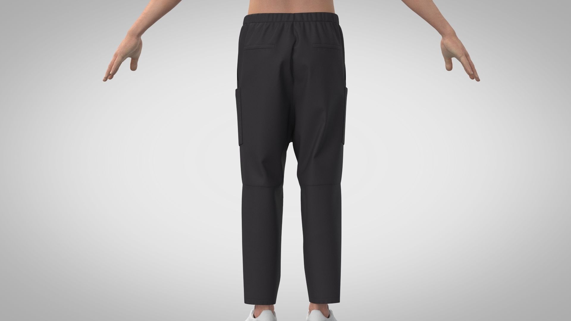 Dropped-Crotch Techwear Pants 3D model | CGTrader