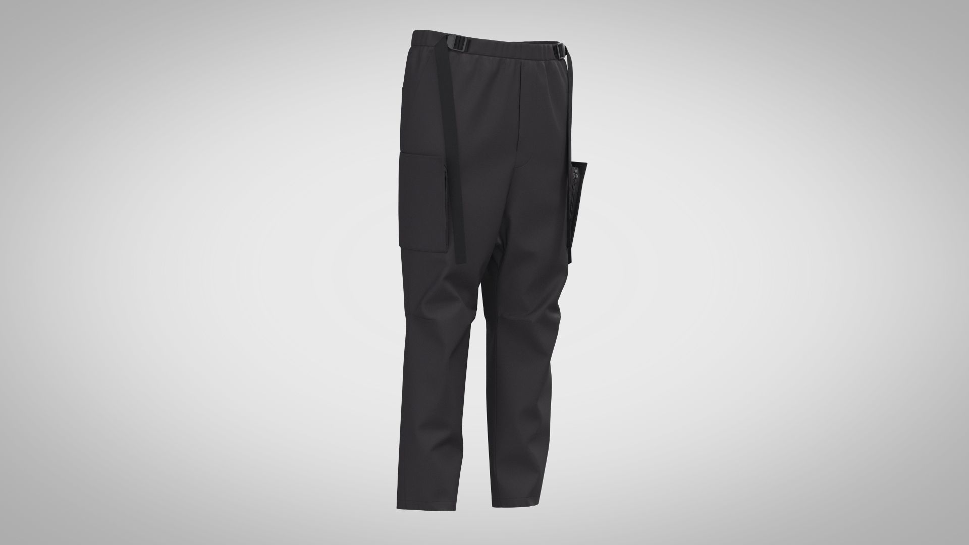 Dropped-Crotch Techwear Pants 3D model | CGTrader