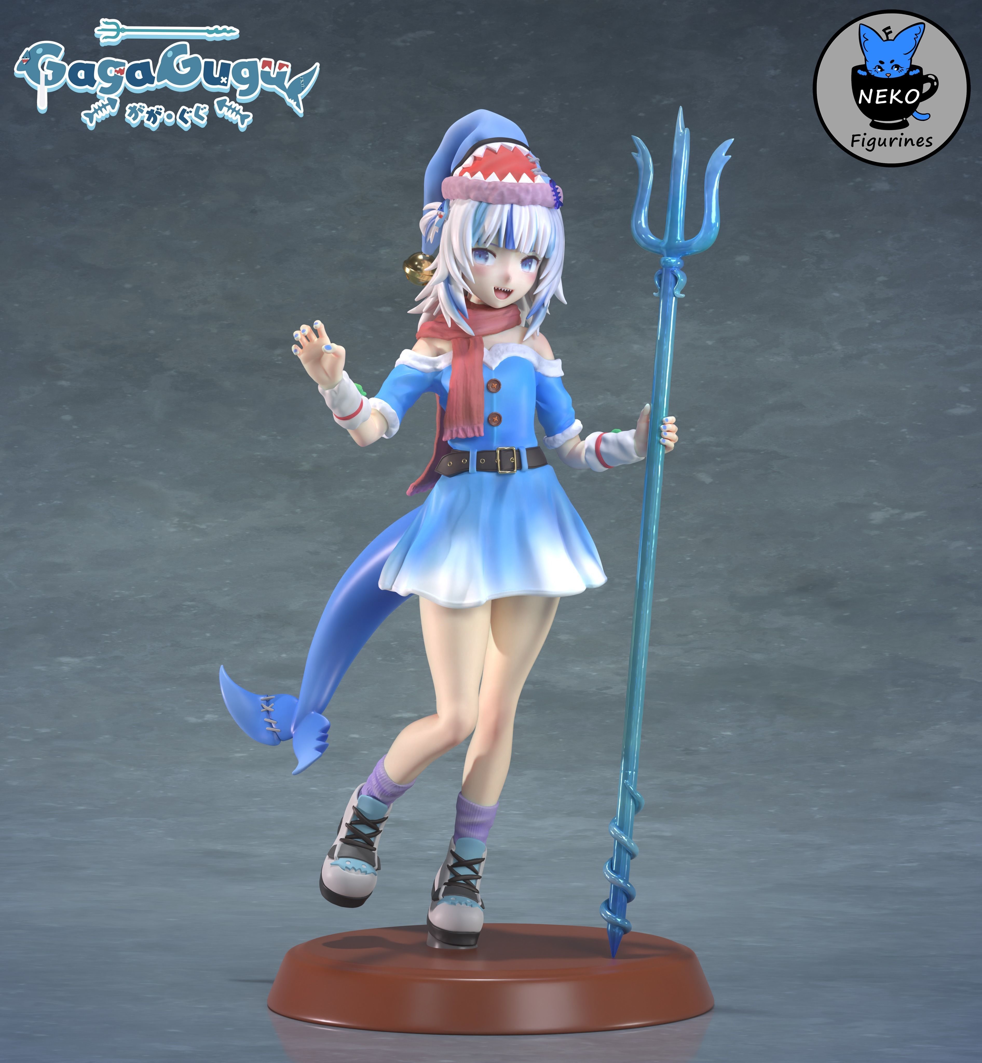 Gawr Gura - Hololive Vtuber Anime Figurine STL For 3D Printing 3D model ...