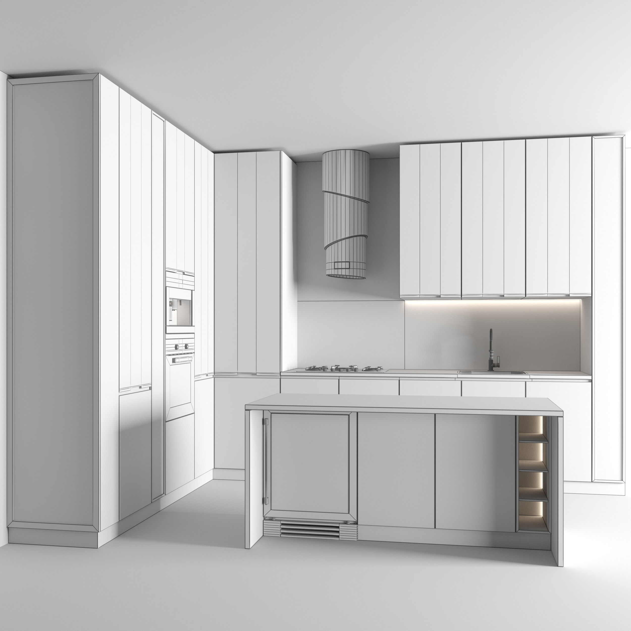 Kitchen Modern 51 - Corner Kitchen 3D model | CGTrader
