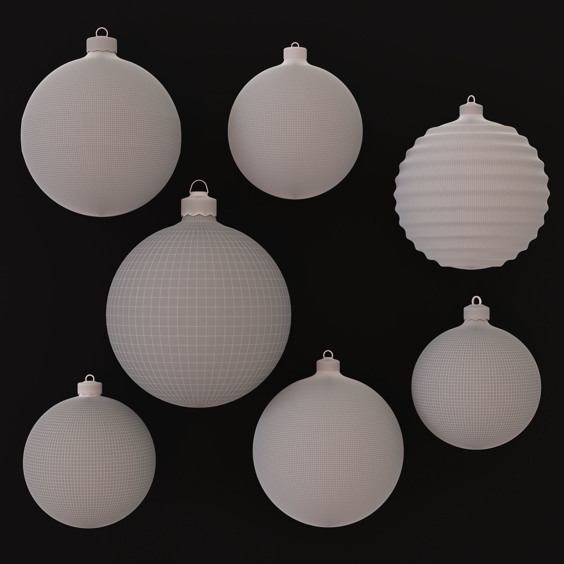 Collection of christmas balls 3D model | CGTrader