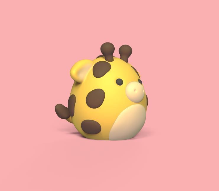 Round Giraffe 3D model 3D printable | CGTrader