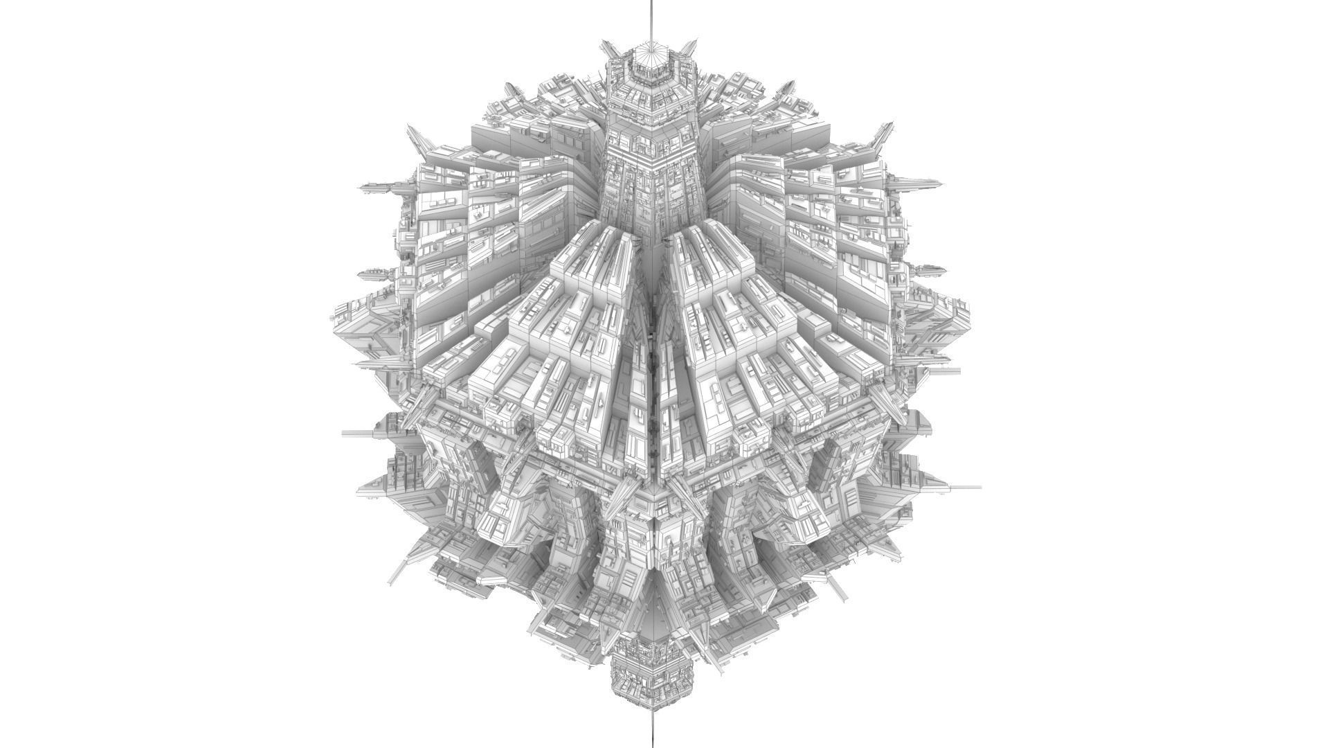 Sci-Fi Space Base Ship Station Center Alpha 3D model | CGTrader