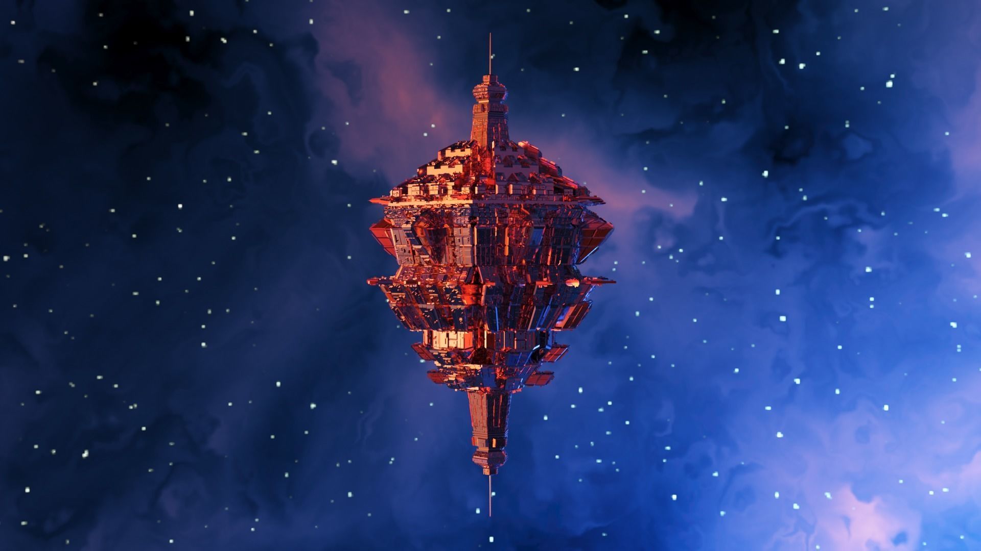 Sci-Fi Space Base Ship Station Center Alpha 3D model | CGTrader