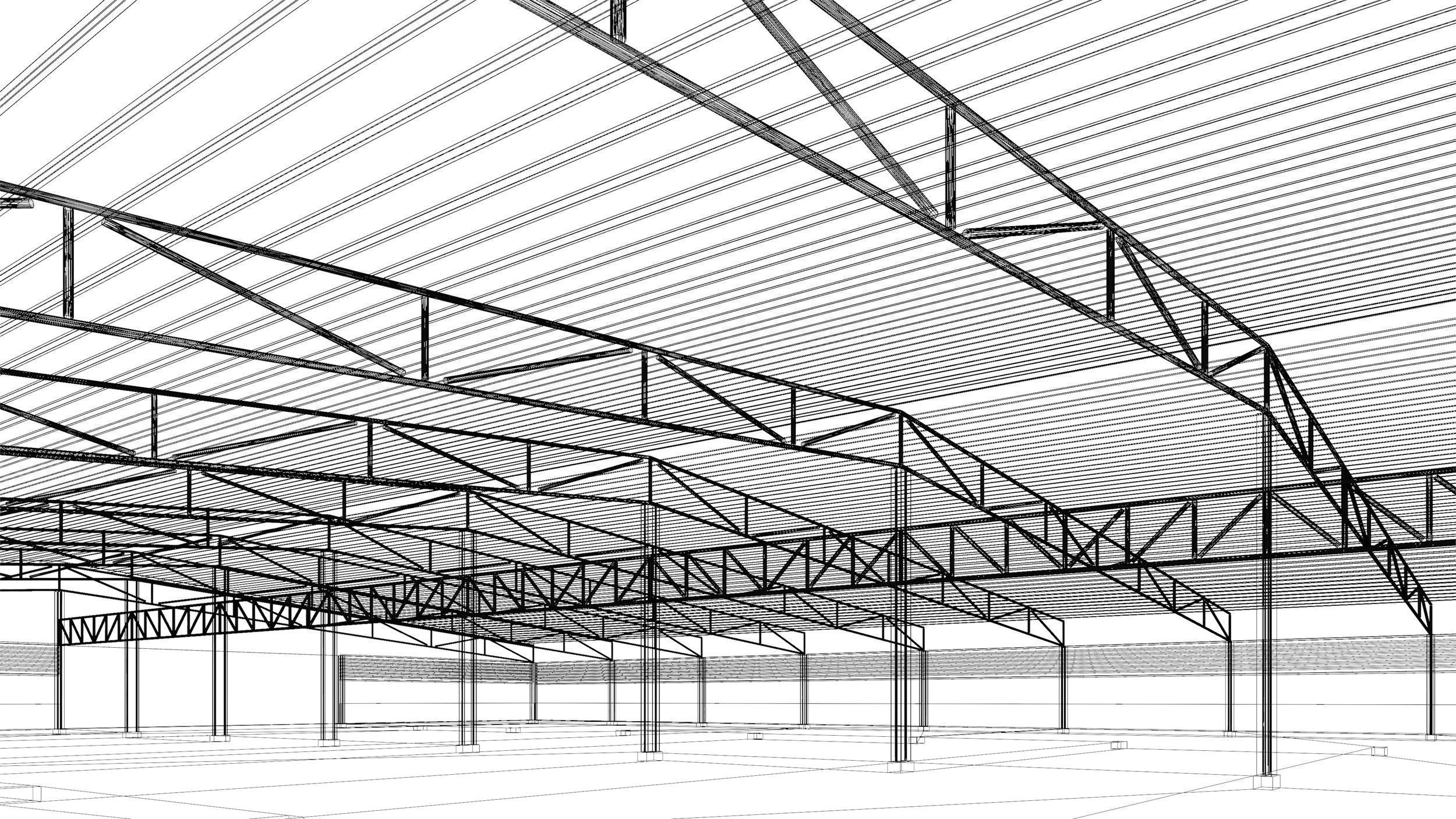 Warehouse in square plan 3D model | CGTrader