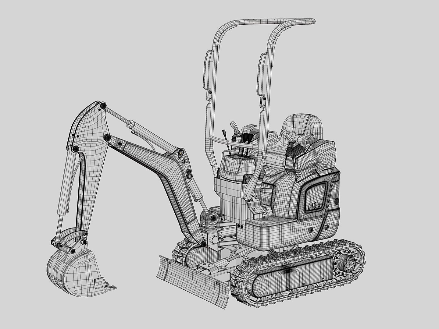 Kubota U10-5 mini-excavator 3D model rigged | CGTrader