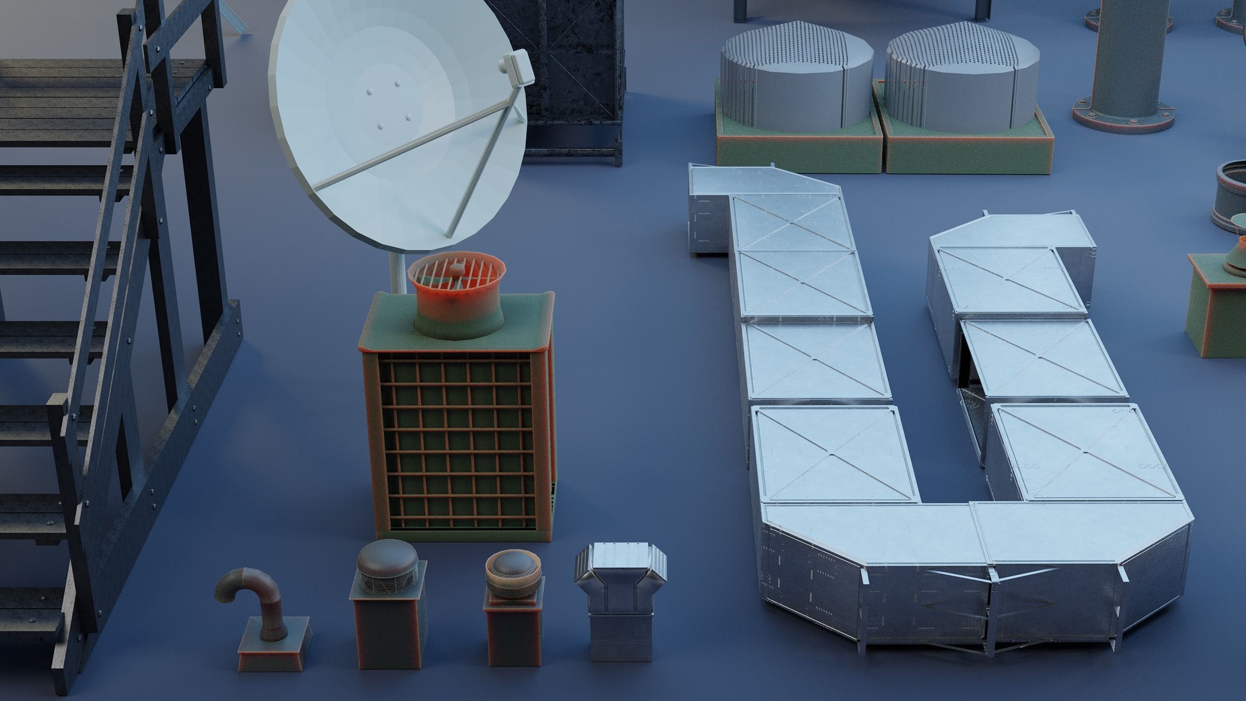 Rooftop Object Collection 3D model | CGTrader