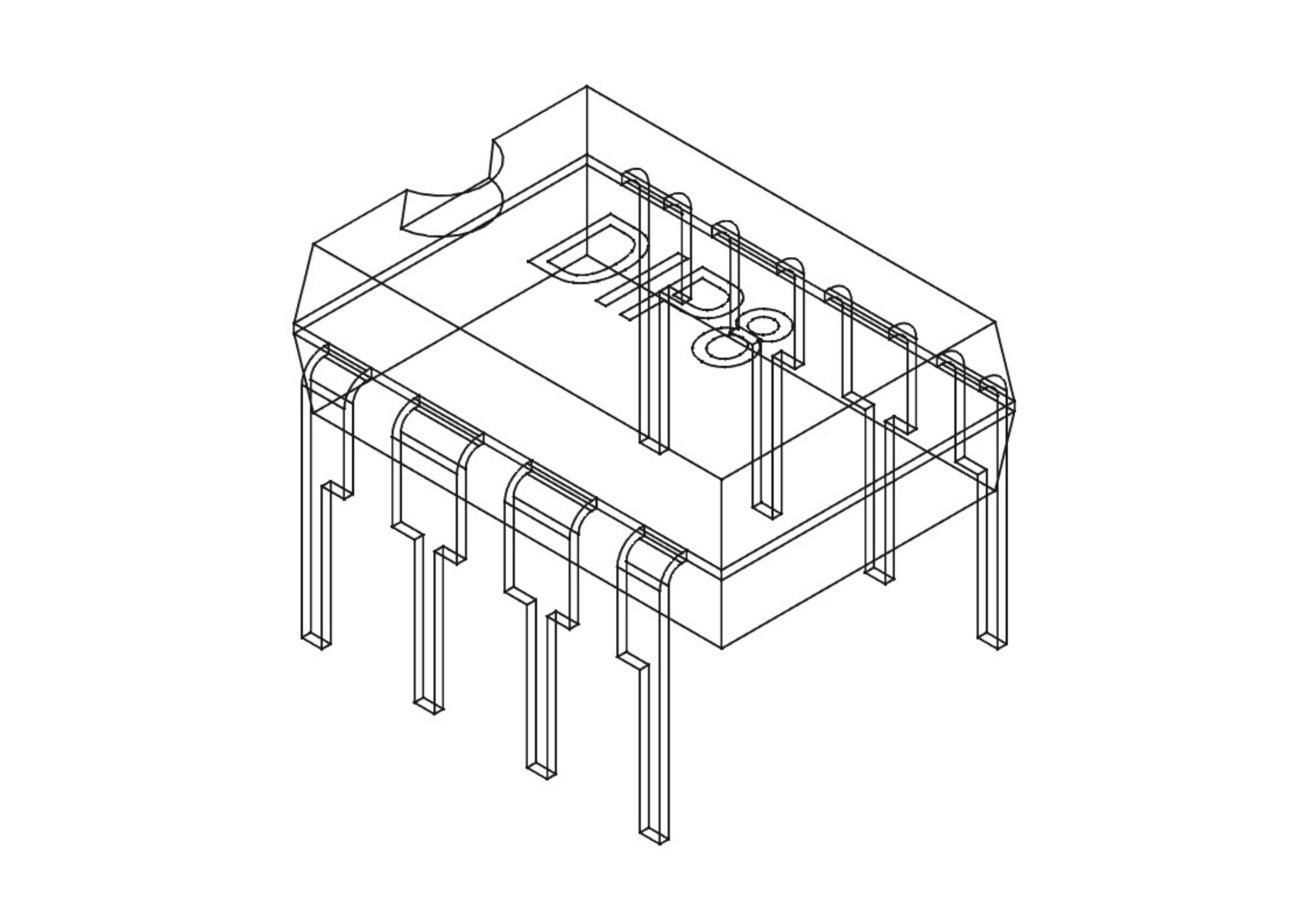 DIP8 IC case 3D model | CGTrader