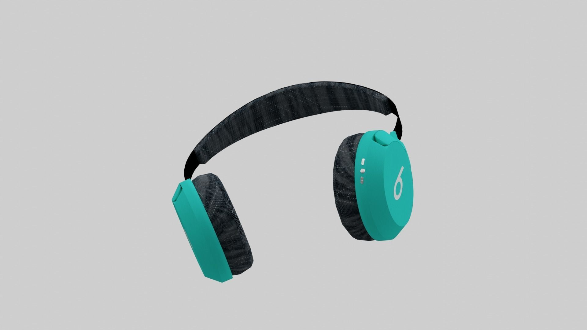 3D model Low poly Headphones pair of in teal VR / AR / low-poly | CGTrader