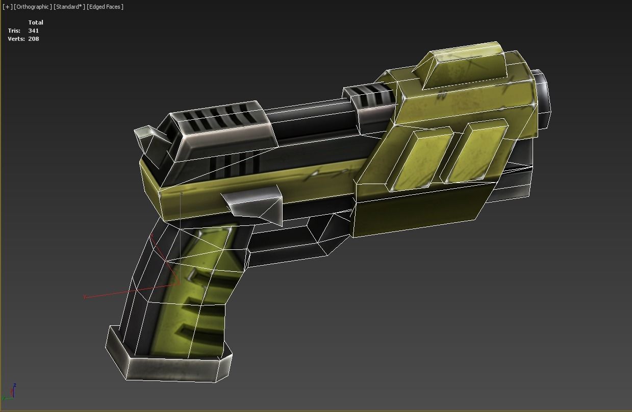 3D model LowPoly SciFi Cartoon Pistol Gun VR / AR / low-poly | CGTrader