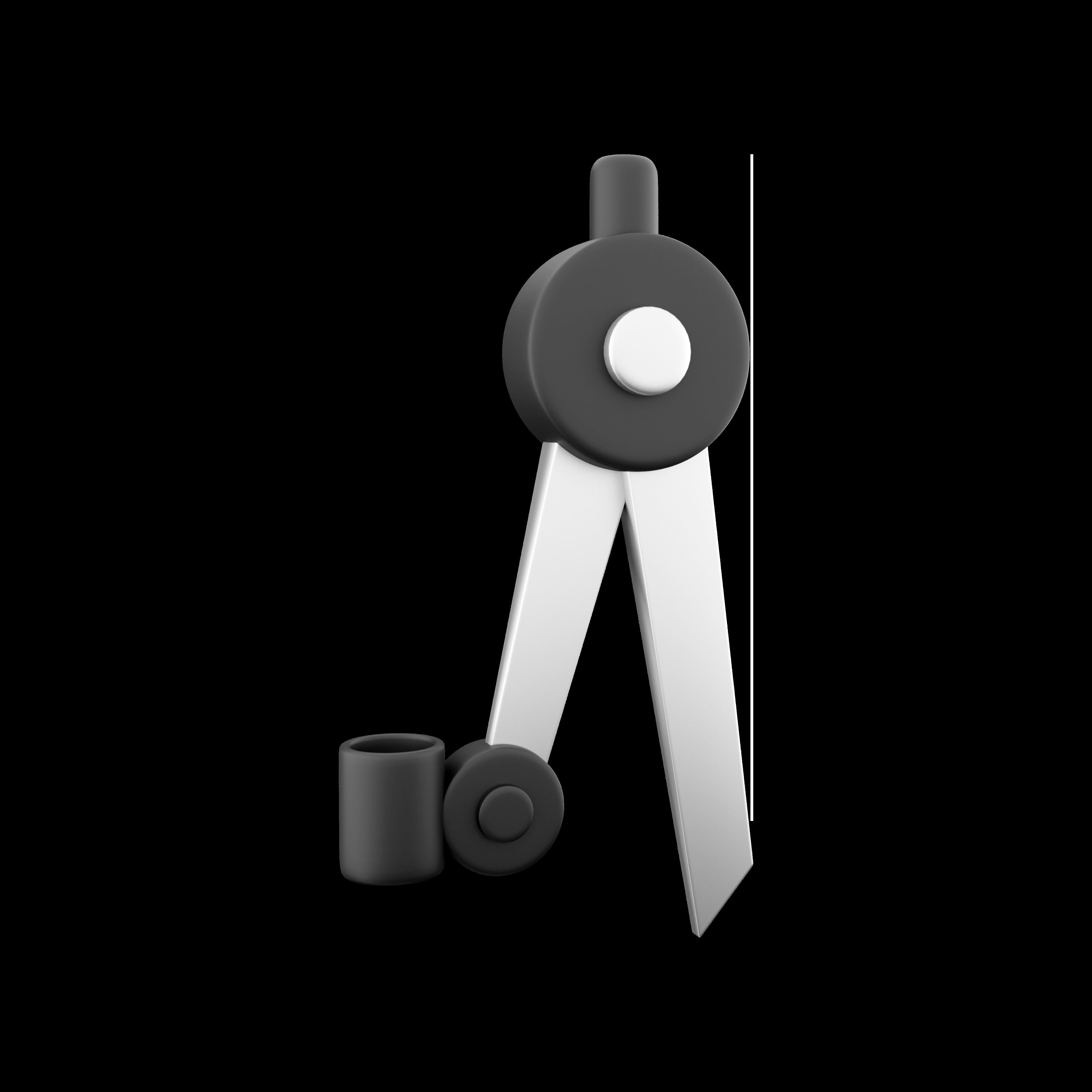 3d compass holding pen cartoon 3D model | CGTrader