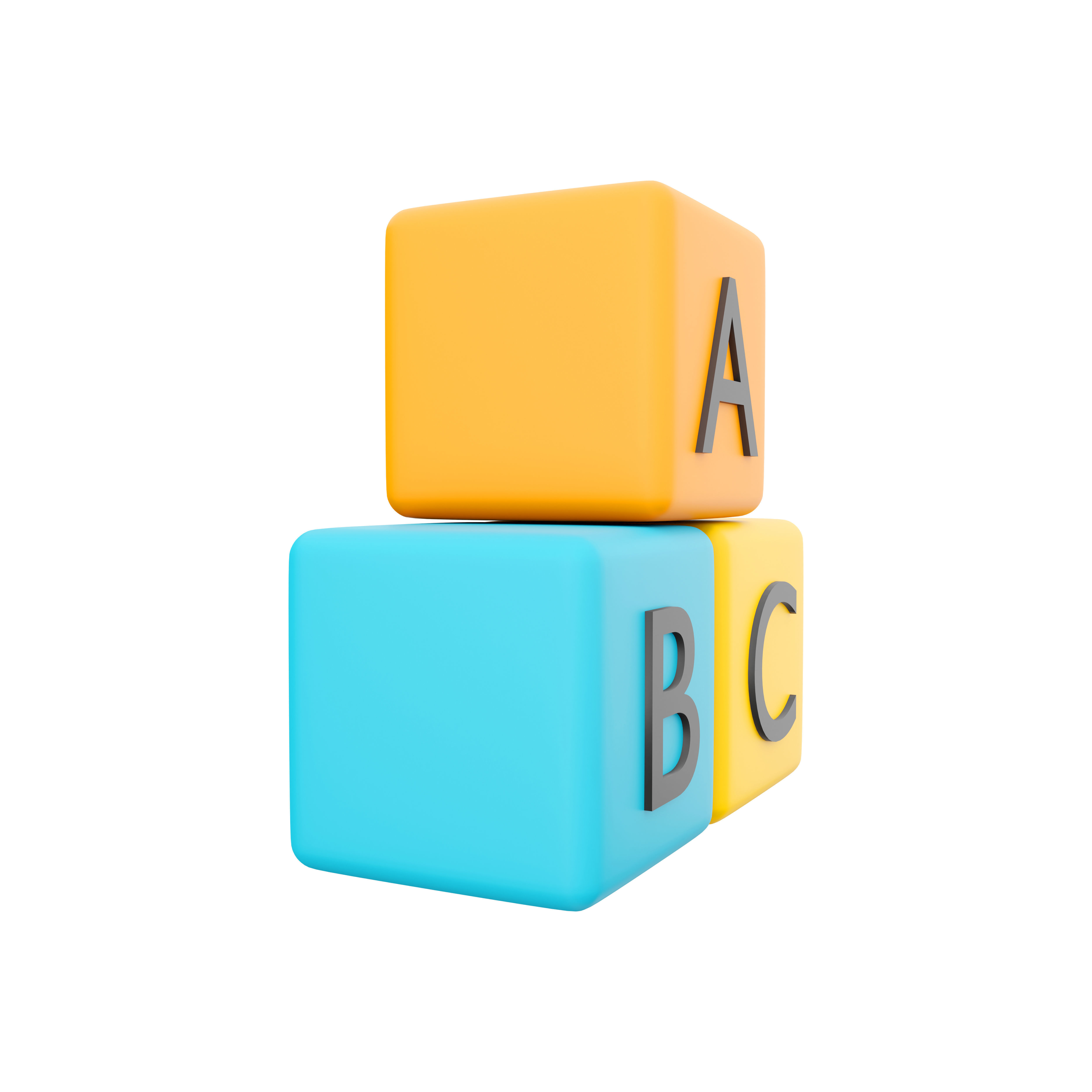 3d ABC connection puzzle cartoon 3D model | CGTrader