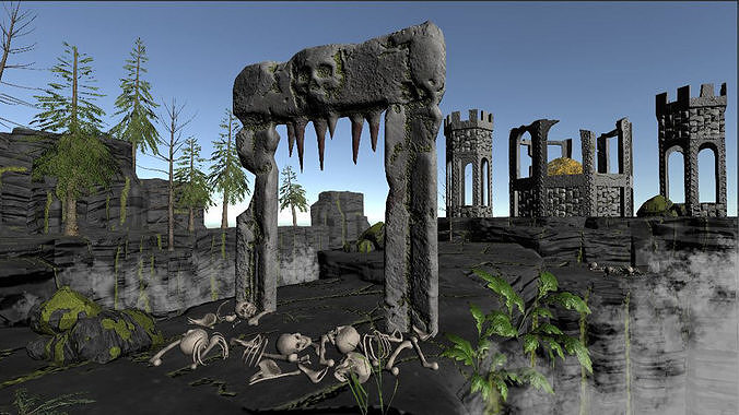 3D model The cursed castle VR / AR / low-poly | CGTrader
