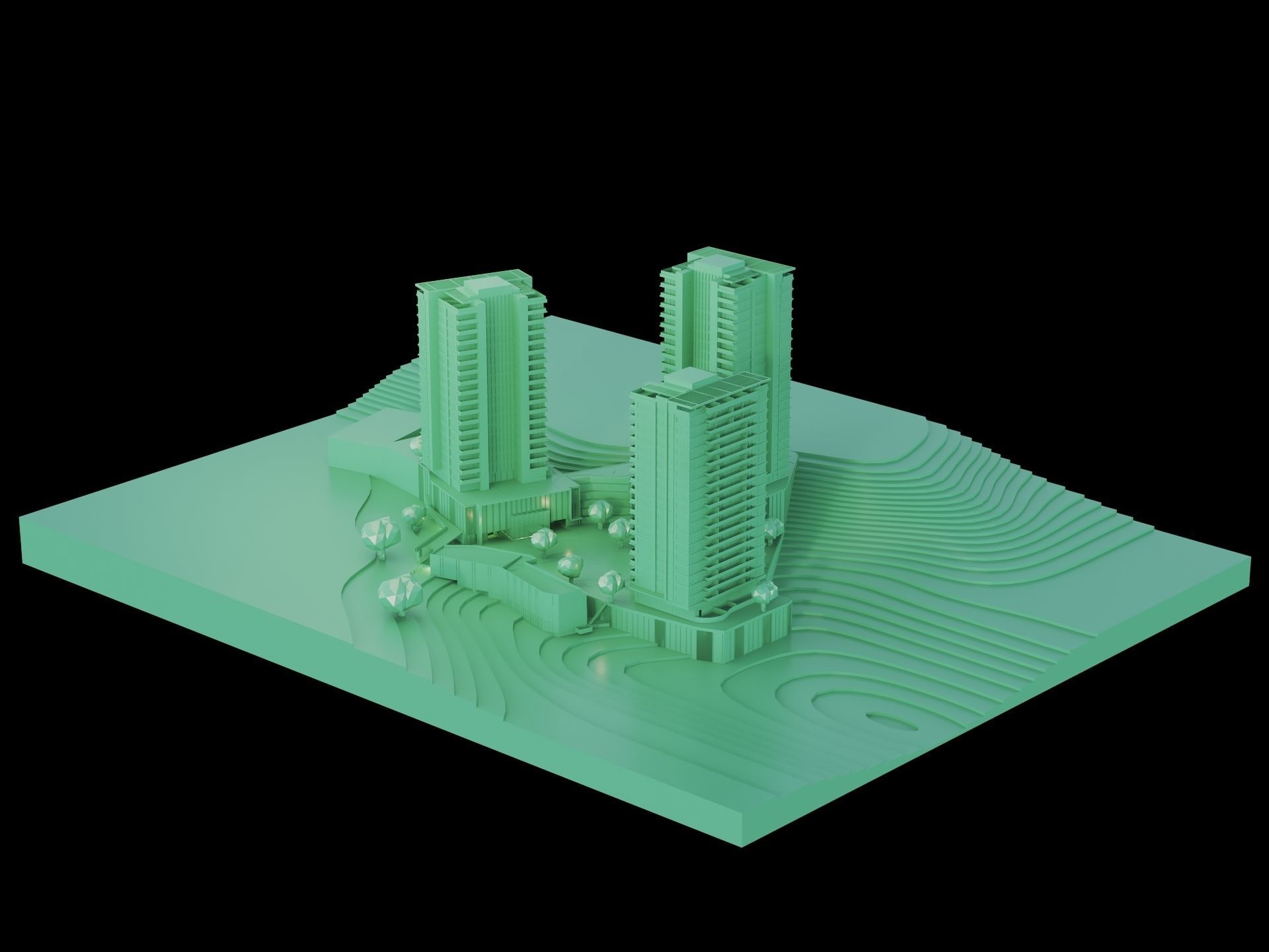 Residential Buildings 3d maquette 3D model | CGTrader