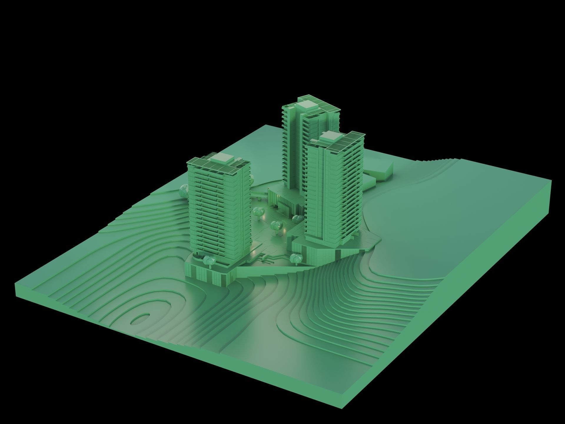 Residential Buildings 3d maquette 3D model | CGTrader