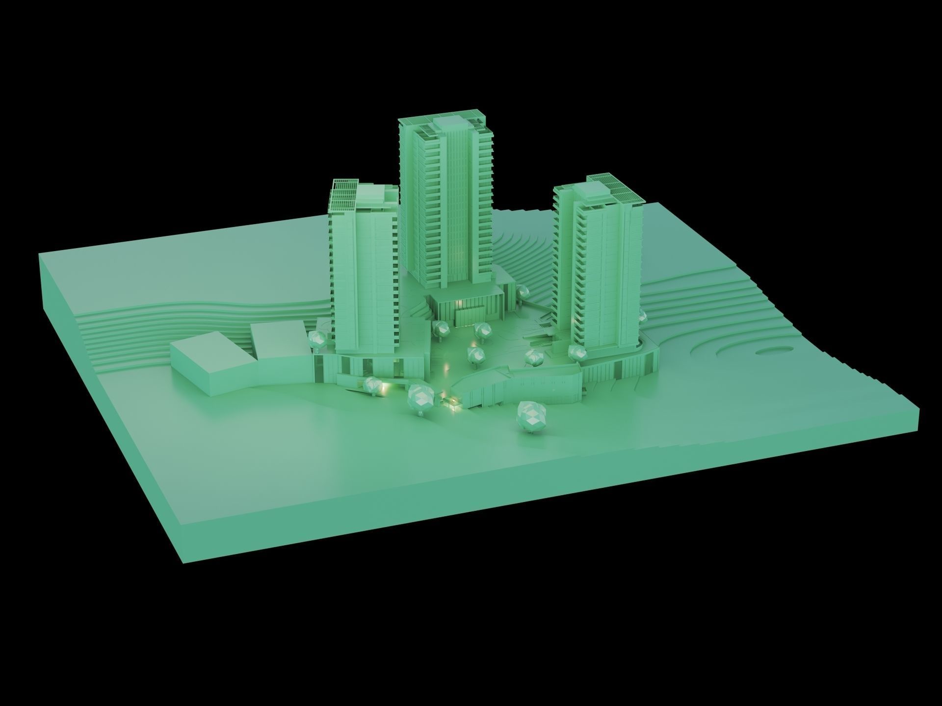 Residential Buildings 3d maquette 3D model | CGTrader