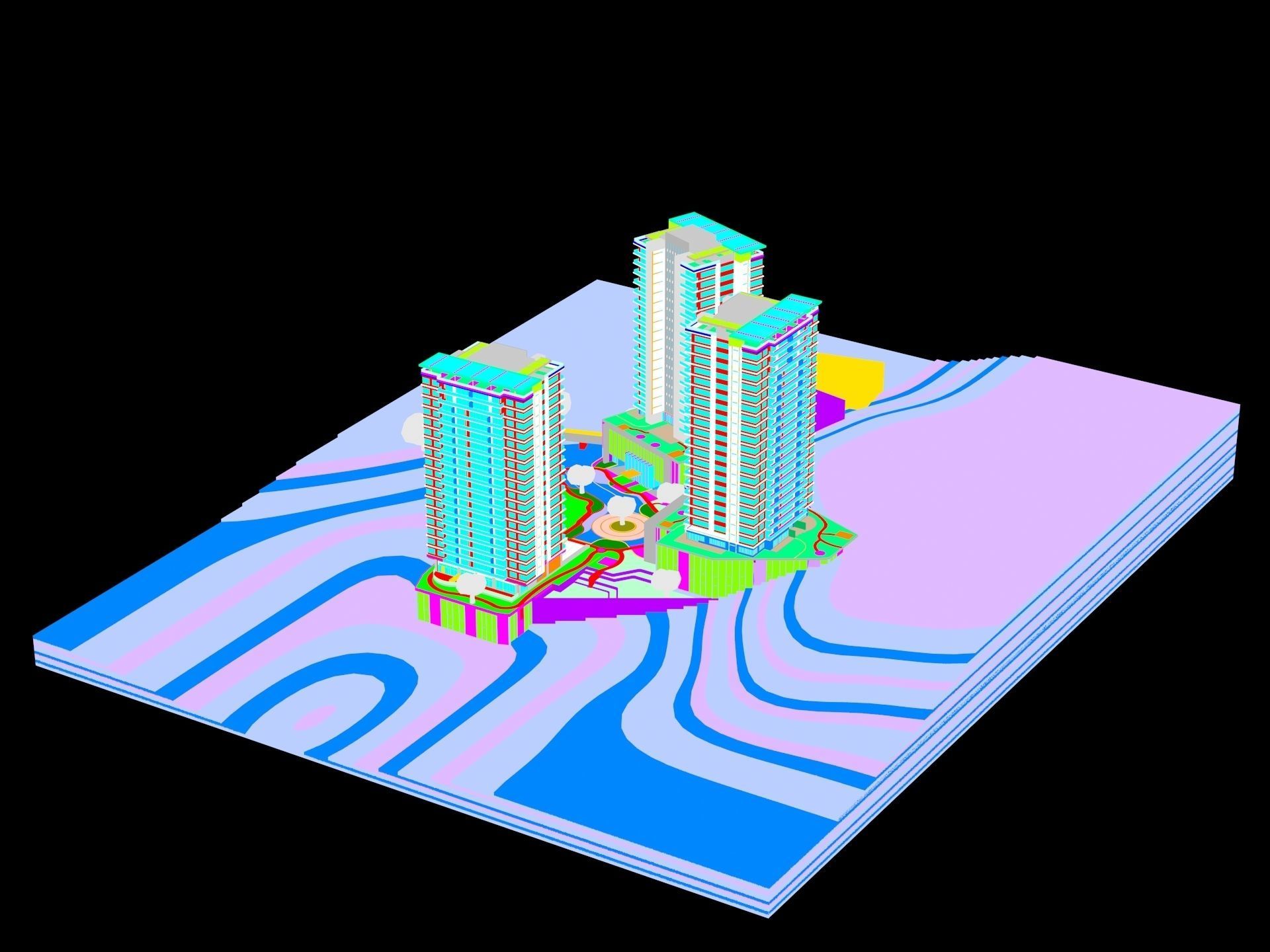 Residential Buildings 3d maquette 3D model | CGTrader