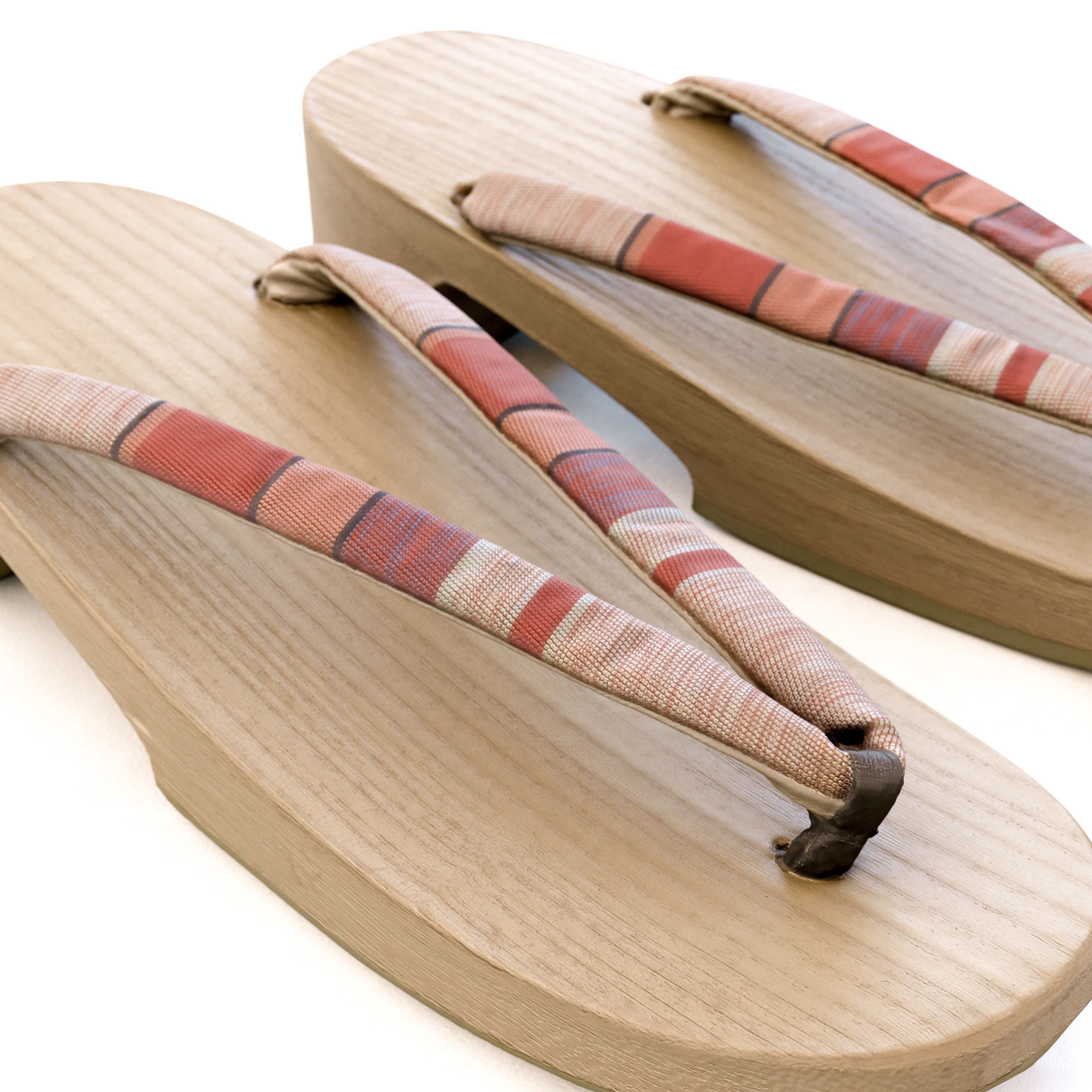3D model Ukon Geta Set for Women - Japanese Wooden Clogs VR / AR / low-poly | CGTrader