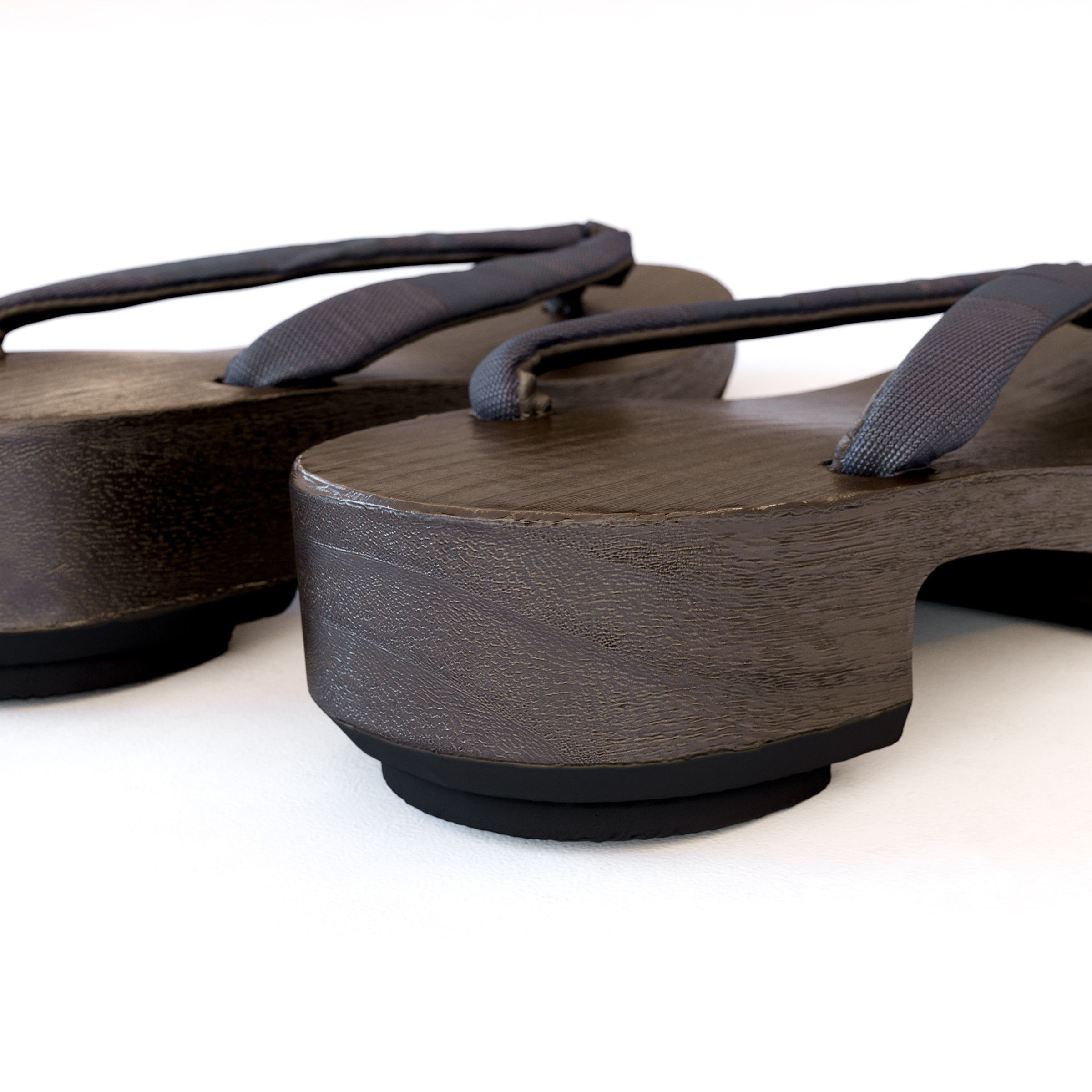 3D model Ukon Geta Set for Women - Japanese Wooden Clogs VR / AR / low ...