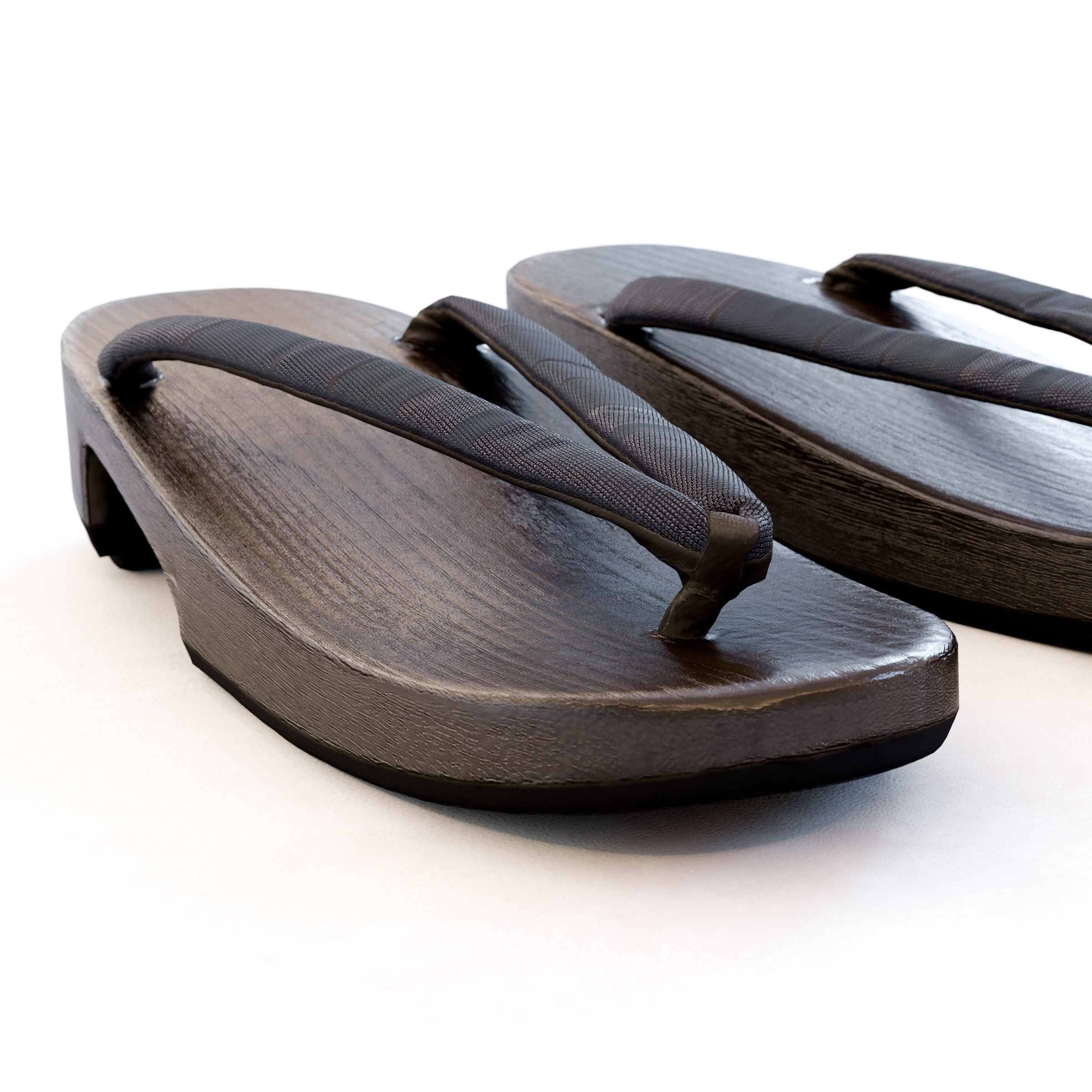 3D model Ukon Geta Set for Women - Japanese Wooden Clogs VR / AR / low ...