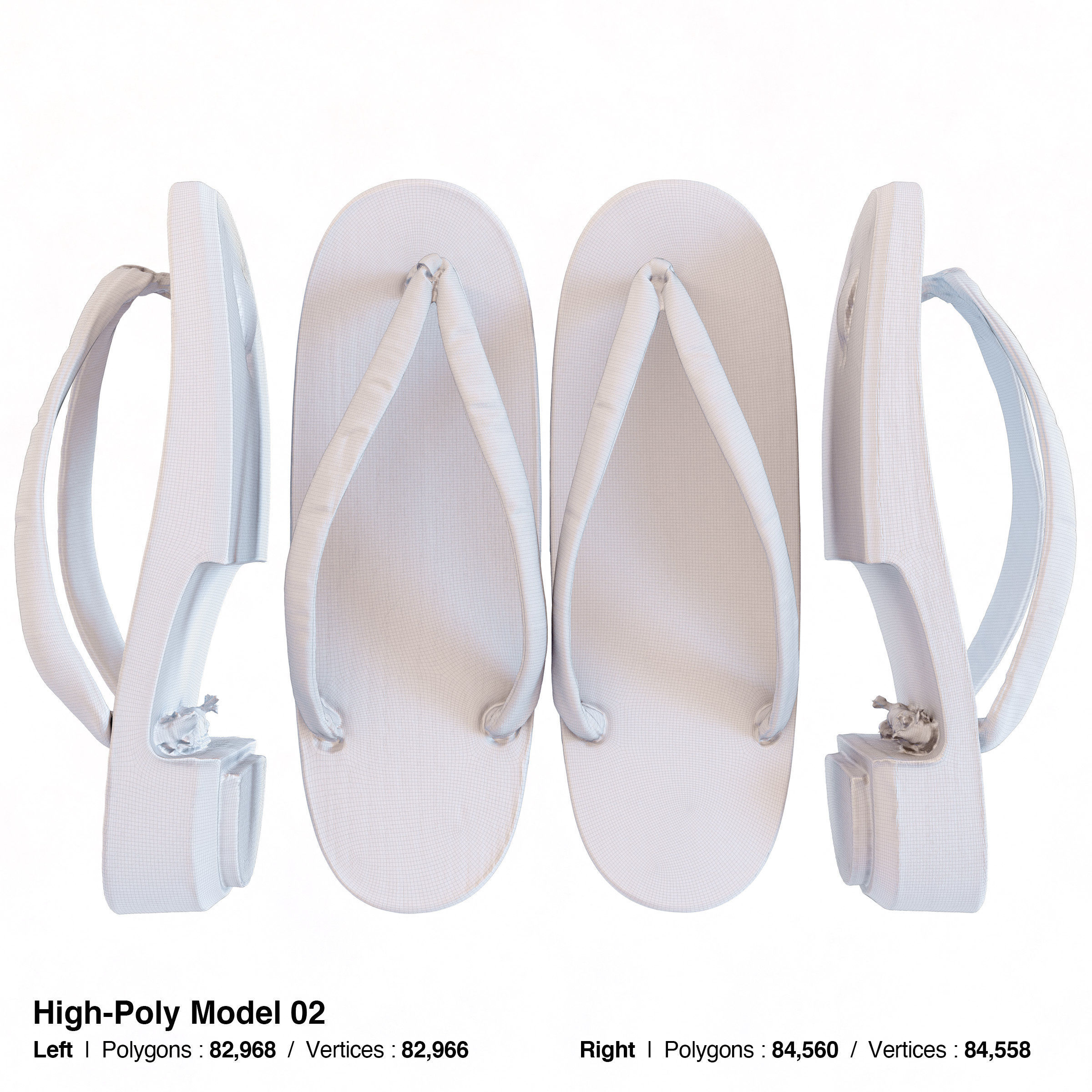 3D model Ukon Geta Set for Women - Japanese Wooden Clogs VR / AR / low-poly | CGTrader