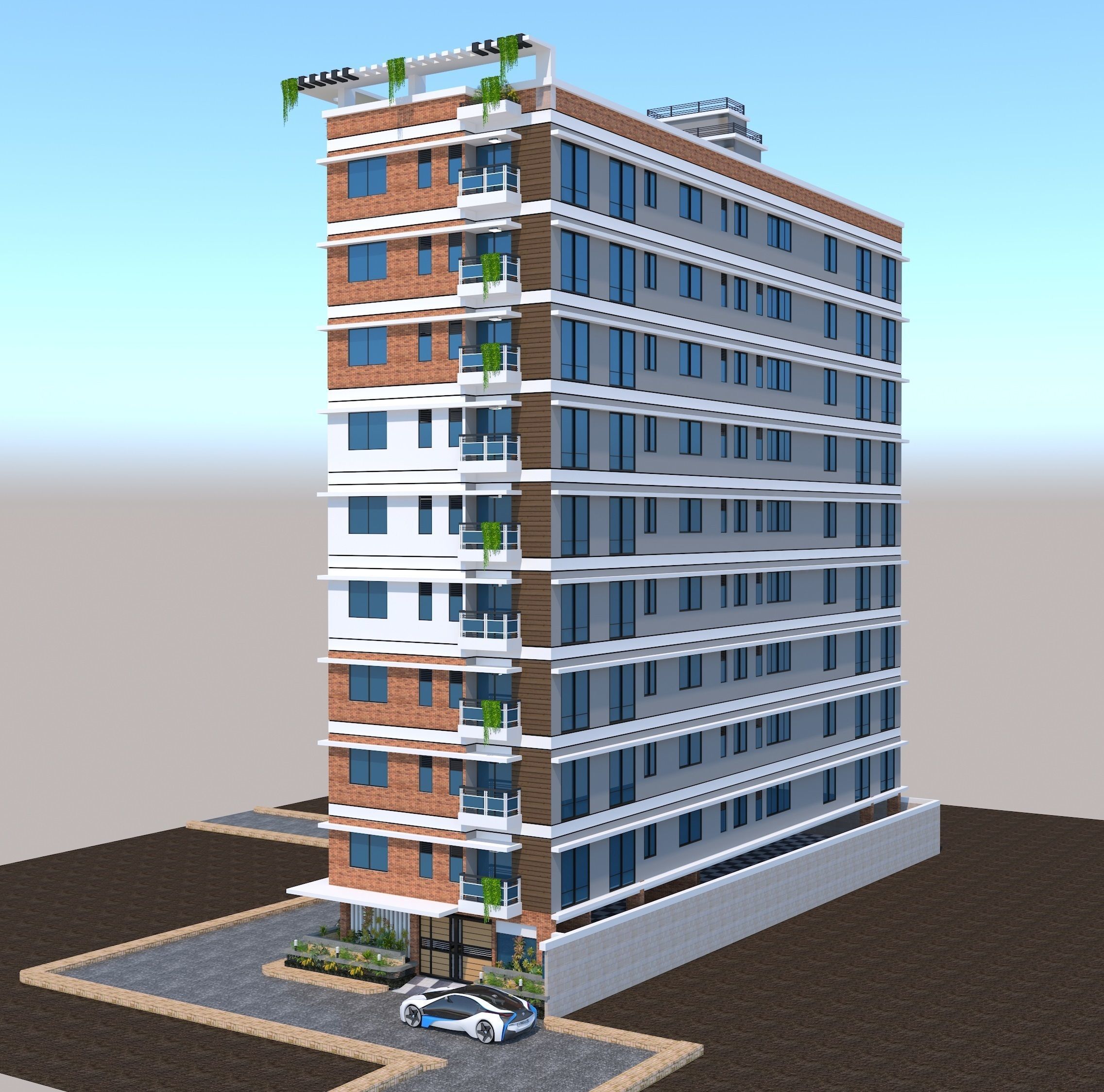 Modern Residential Apartment Building 3D Models 3D model | CGTrader